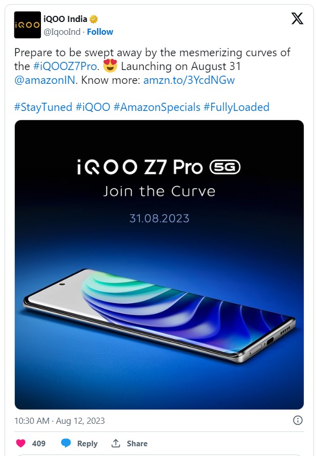 iQOO Z7 Pro ยืนยันมาพร้อม Dimensity 7200 เทส AnTuTu คะแนนทะลุ 700k